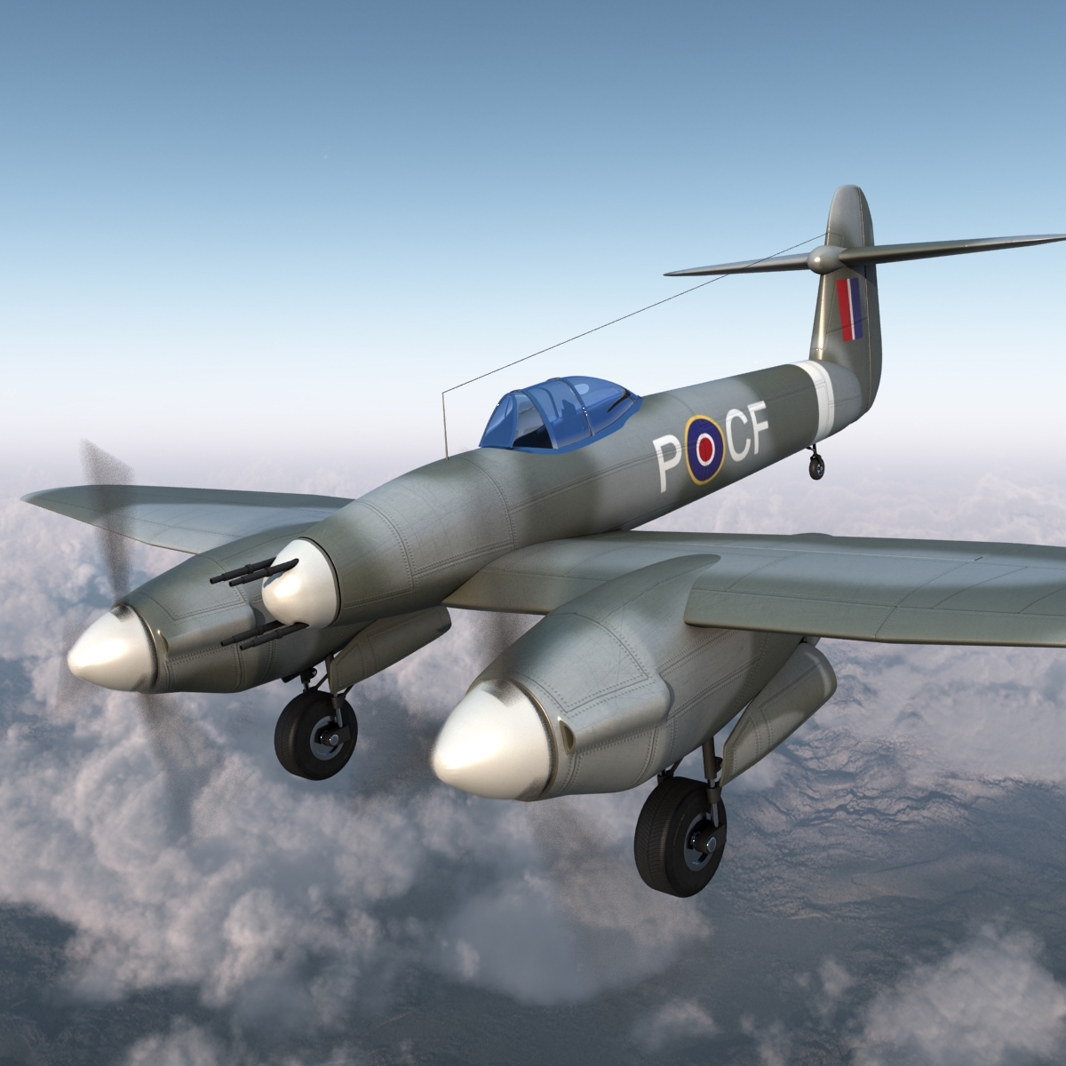 3d westland whirlwind british fighter