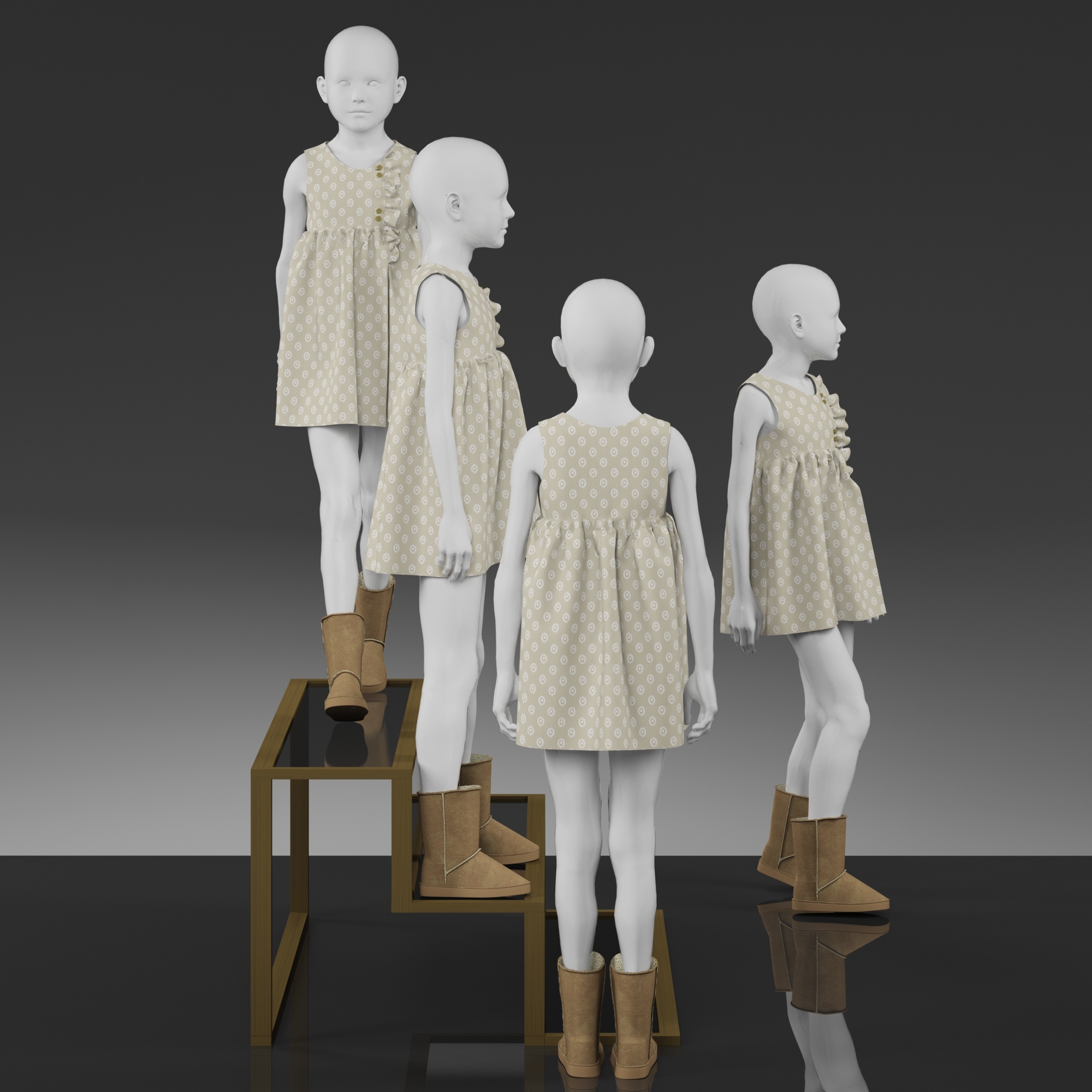 kid mannequin clothes 3d max