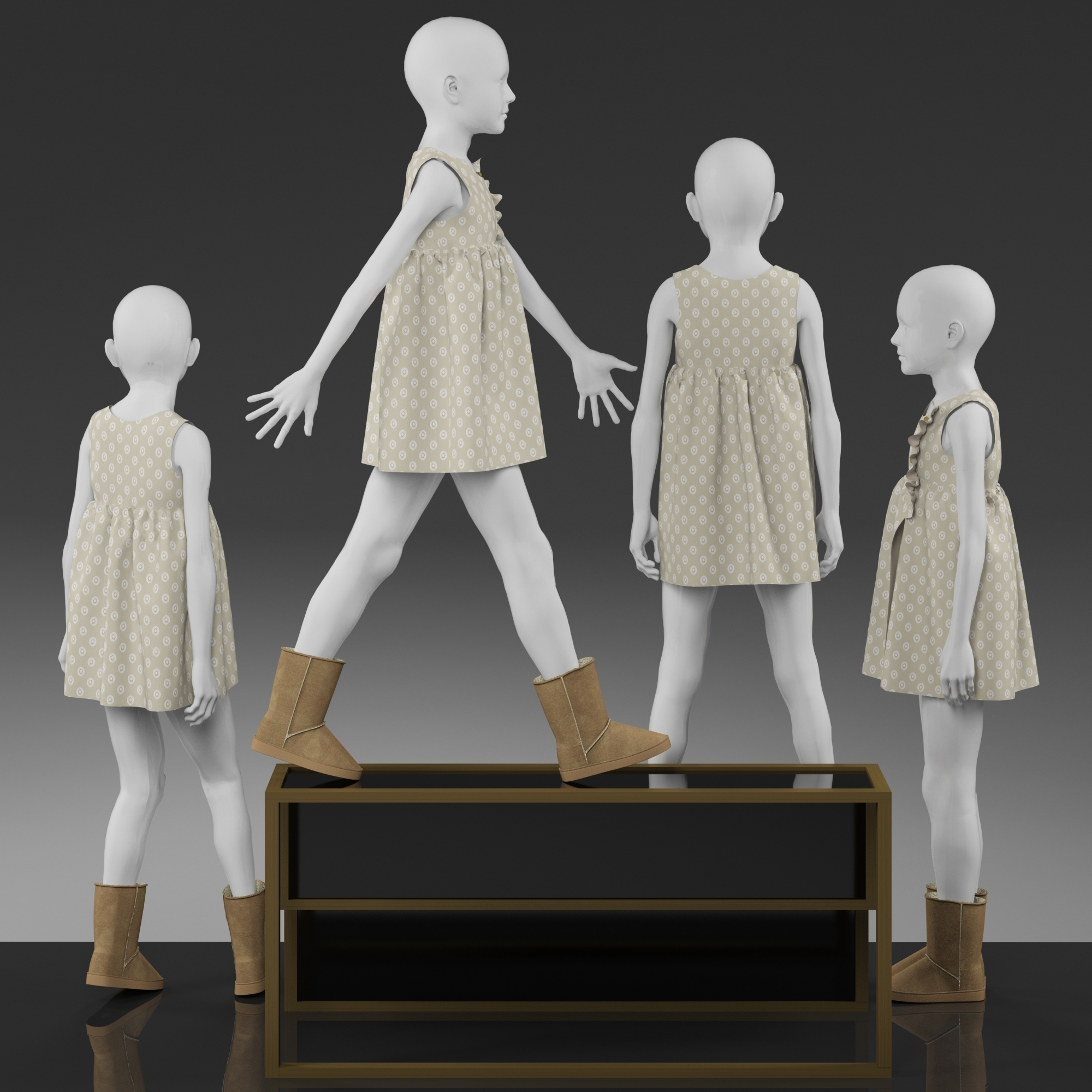 kid mannequin clothes 3d max