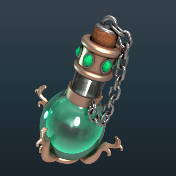3d glowing potion
