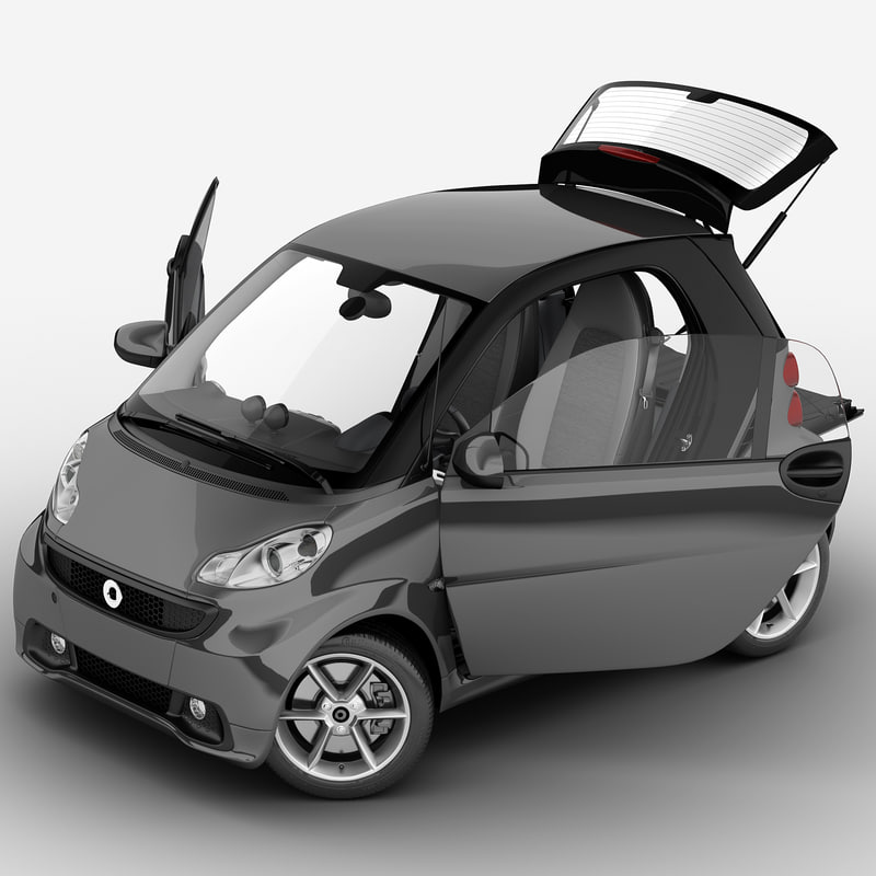 3d smart fortwo 2013 rigged model