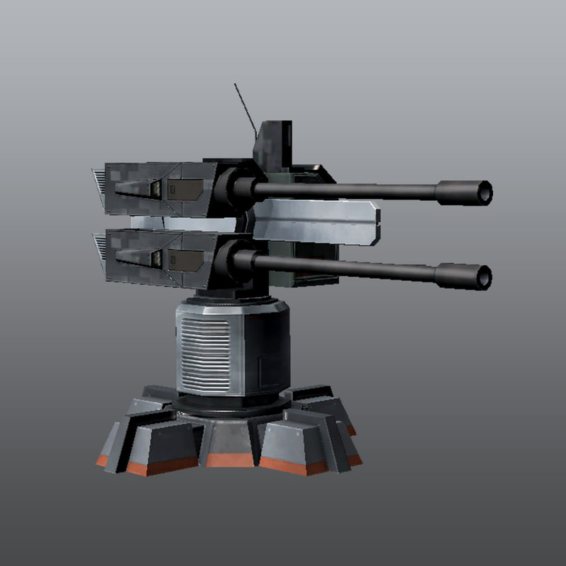 3d model gun turret
