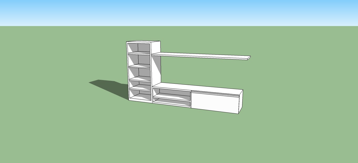 modern tv unit white 3d 3ds