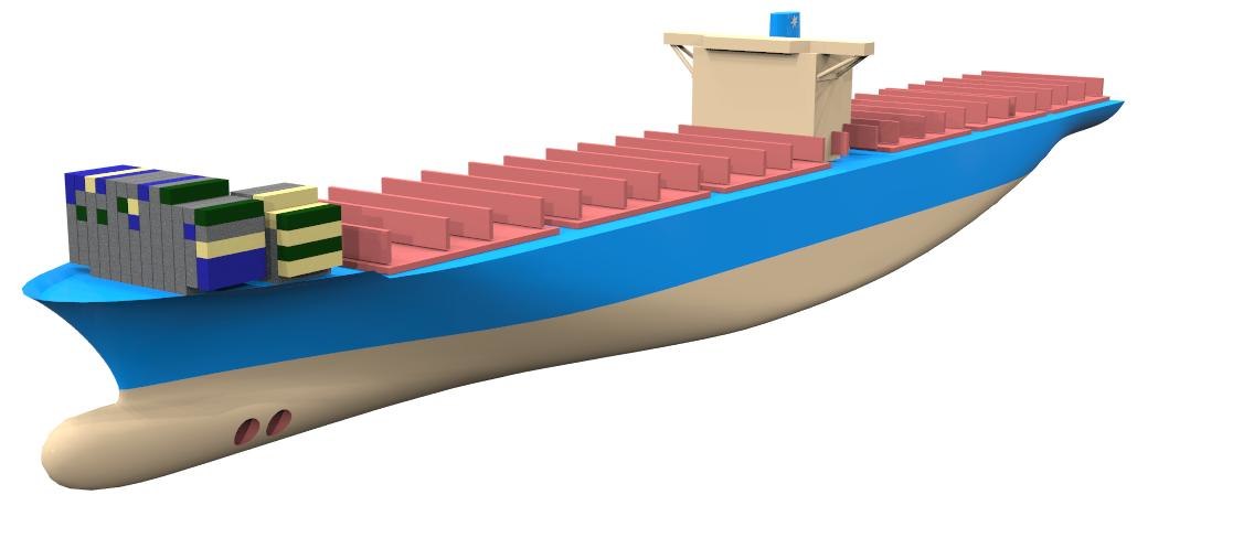 3d container ship
