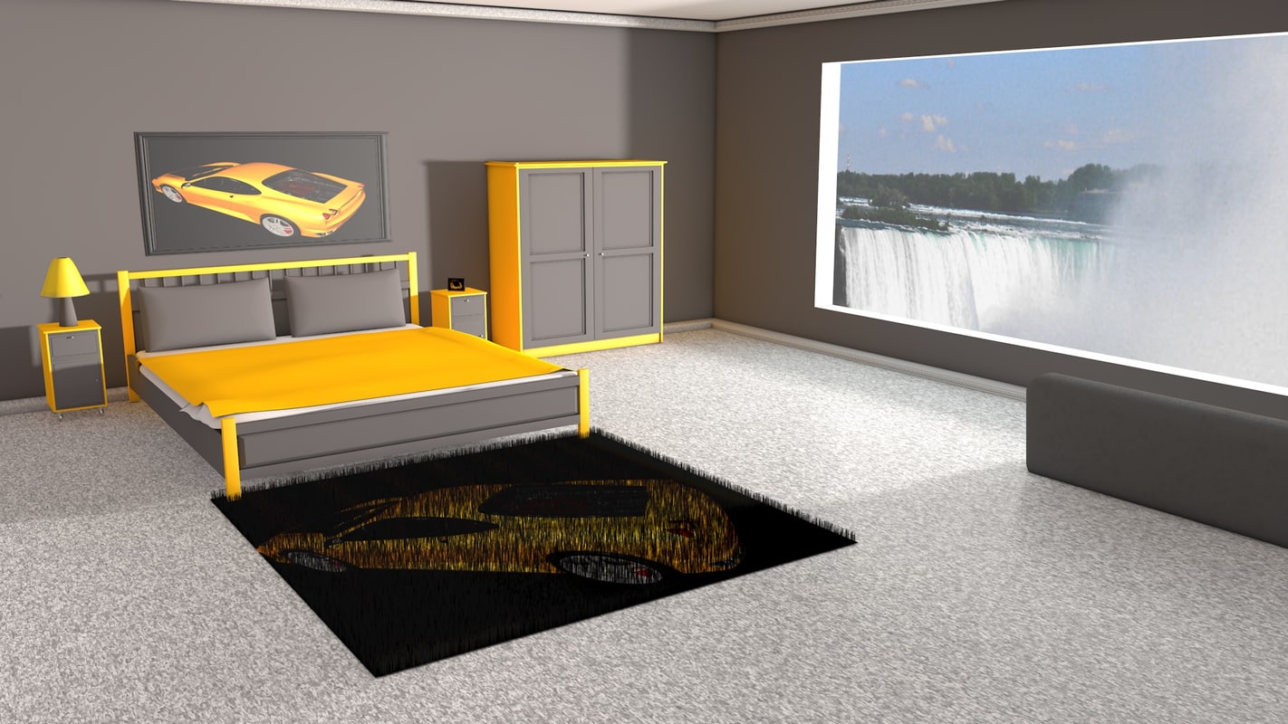 3d bed bedroom racing model