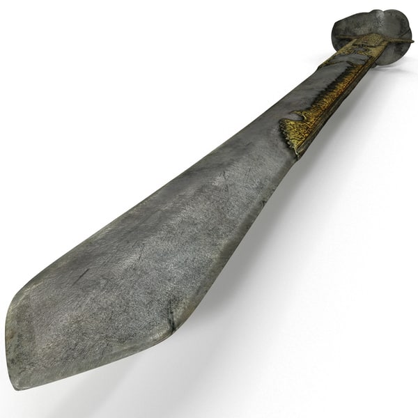 3d khanda sword weapon model