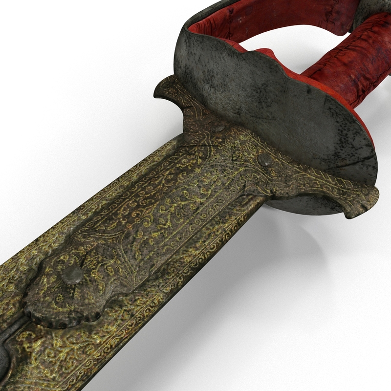 3d khanda sword weapon model