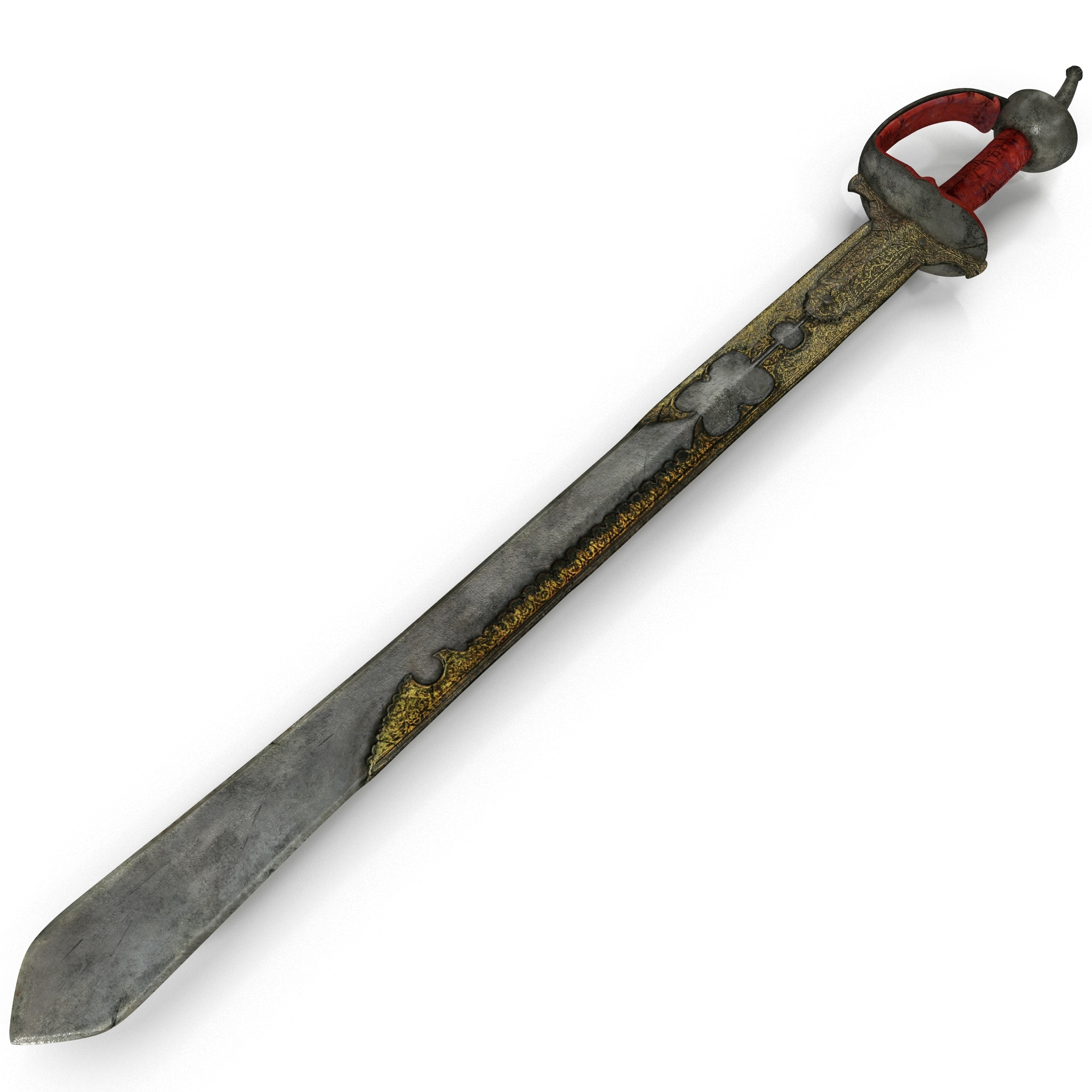 3d khanda sword weapon model
