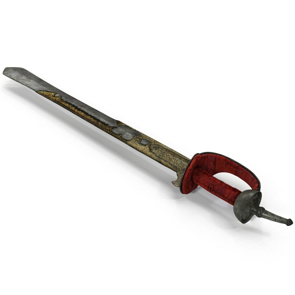 3d khanda sword weapon model