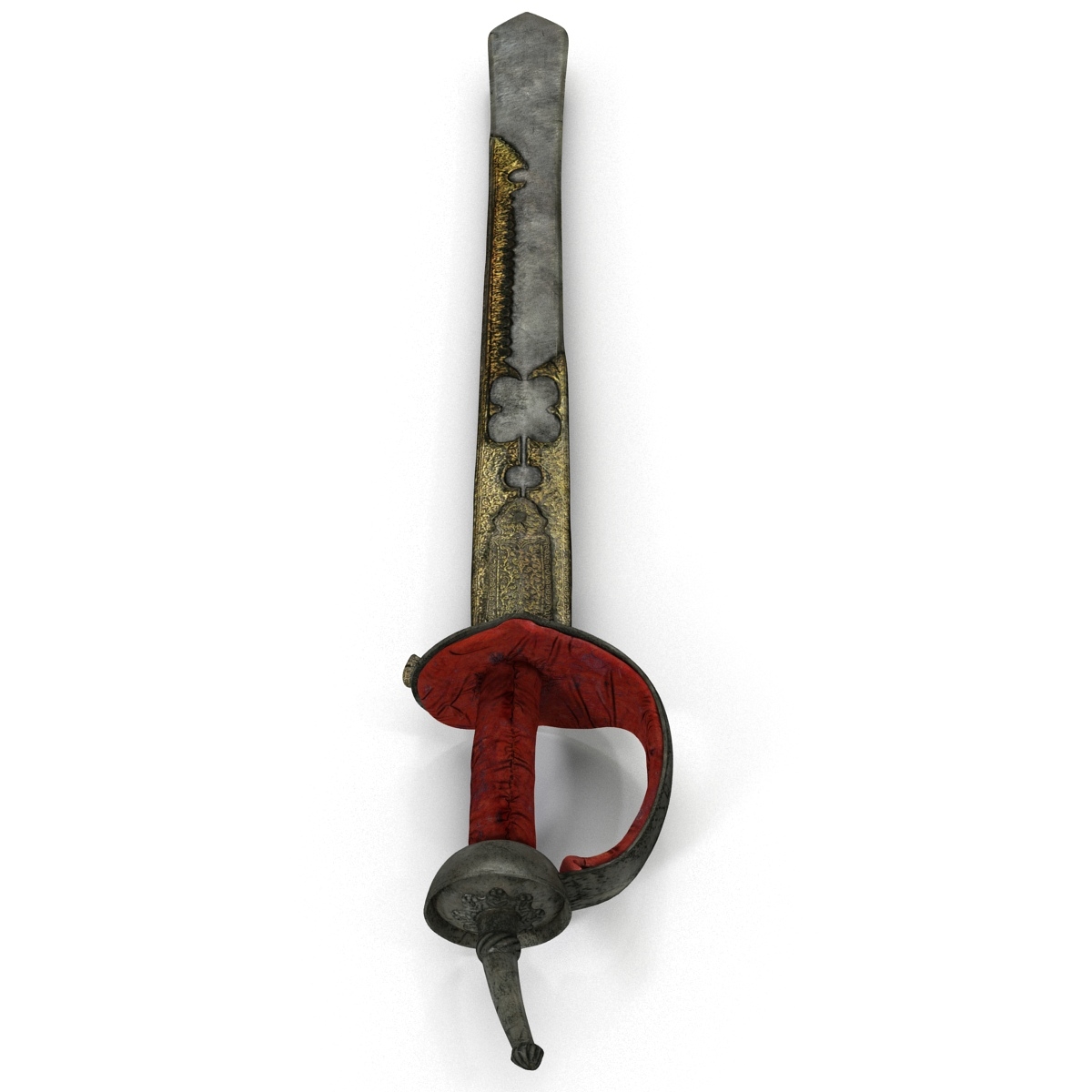 3d khanda sword weapon model