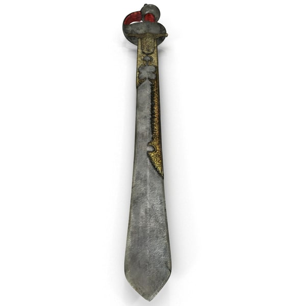 3d khanda sword weapon model