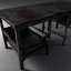 3d old rusty metal workbench