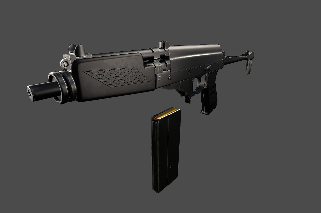 russian 9a91 sub-machine gun 3d max