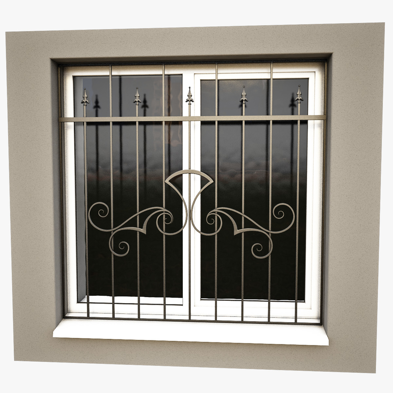 3d model windows security bars