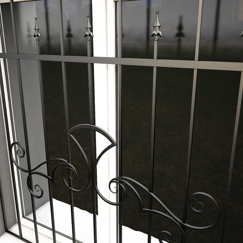 3d model windows security bars