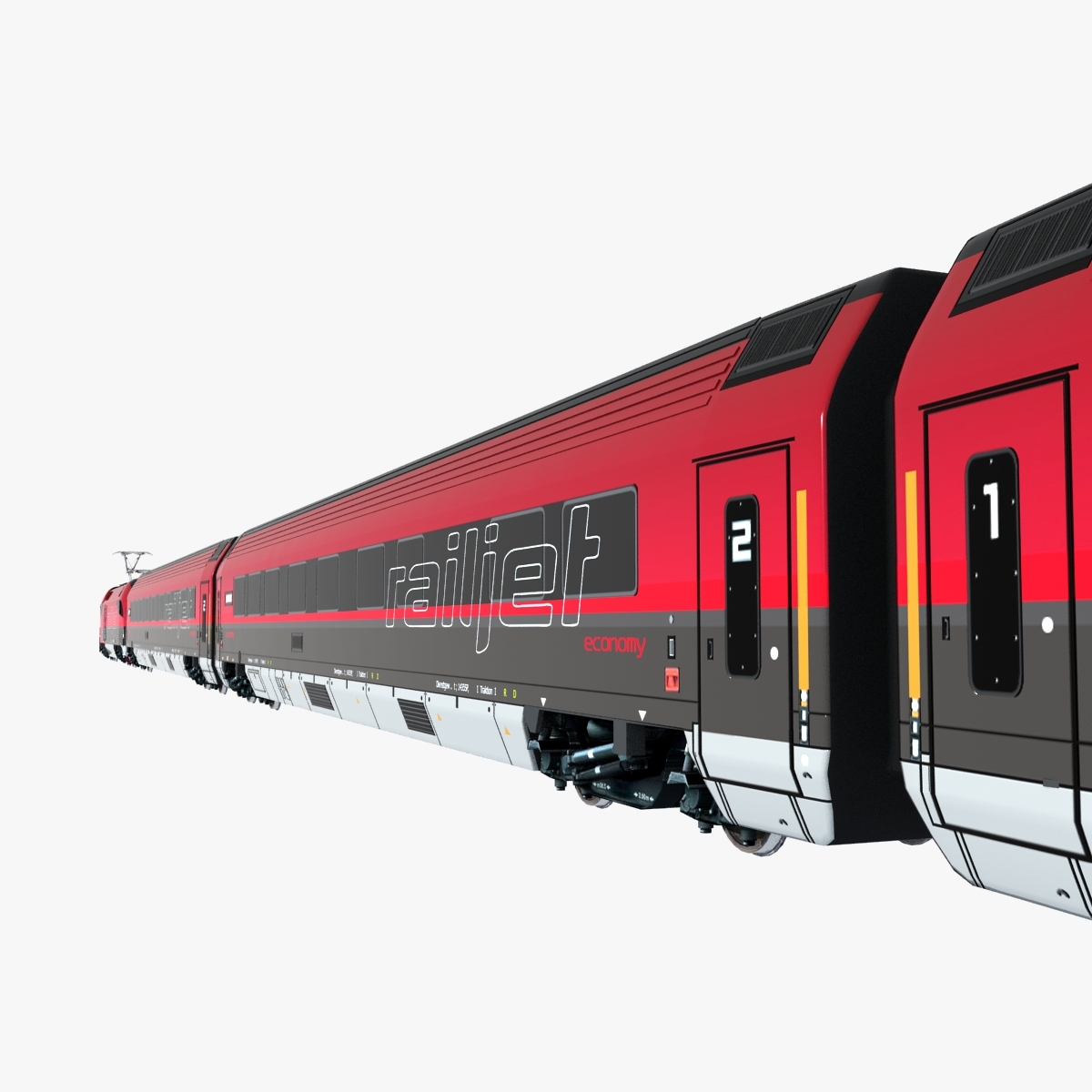 3d model railjet car locomotive