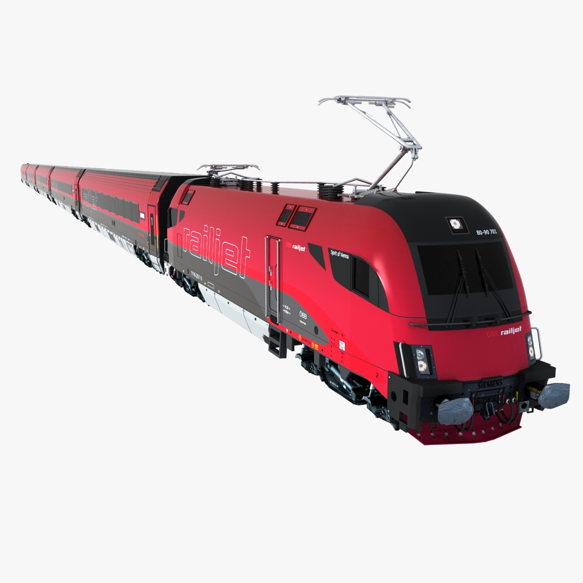 3d model railjet car locomotive