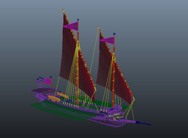 ottoman galley 3d model