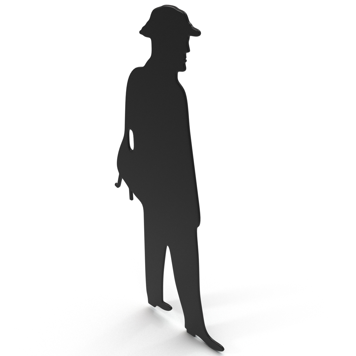 3d model man hat silhouette