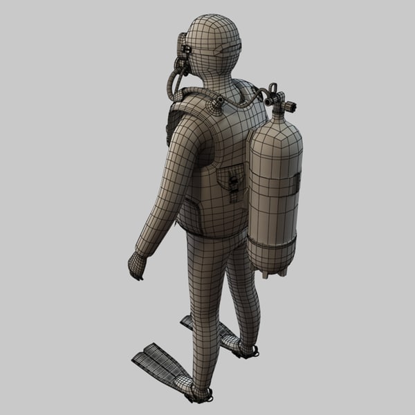 3d scuba diver model