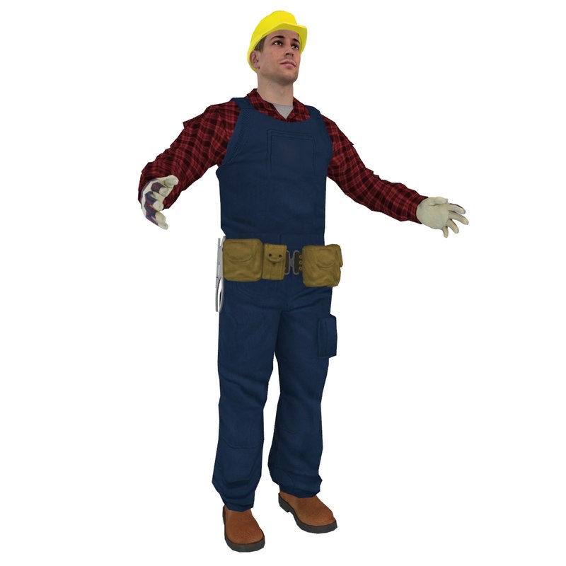 3d man worker man model
