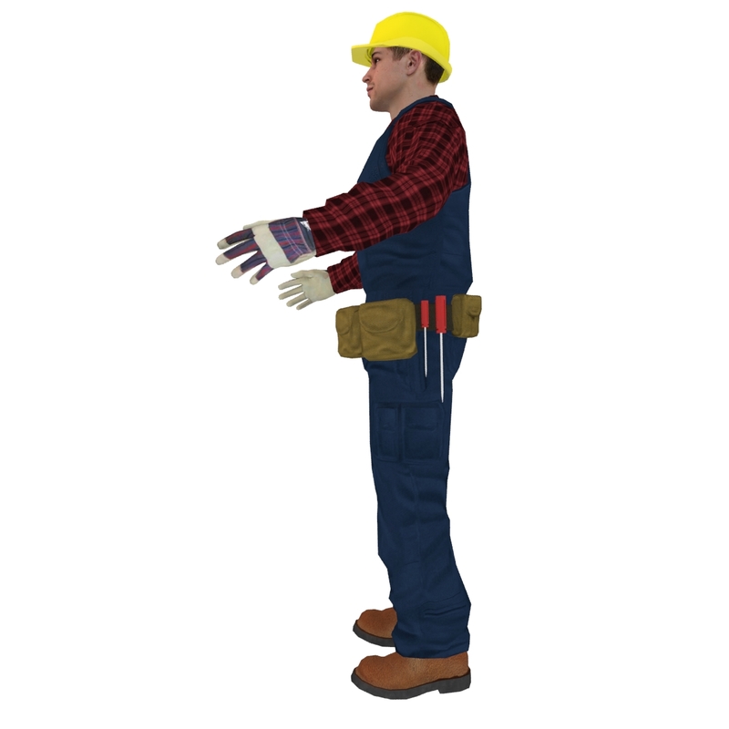 3d man worker man model