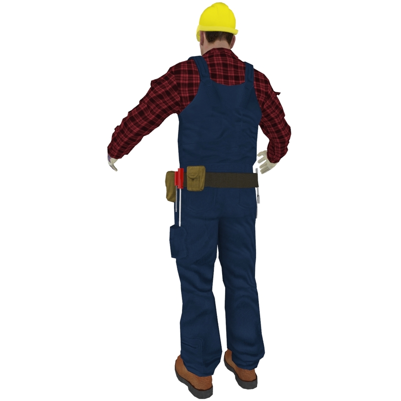 3d man worker man model