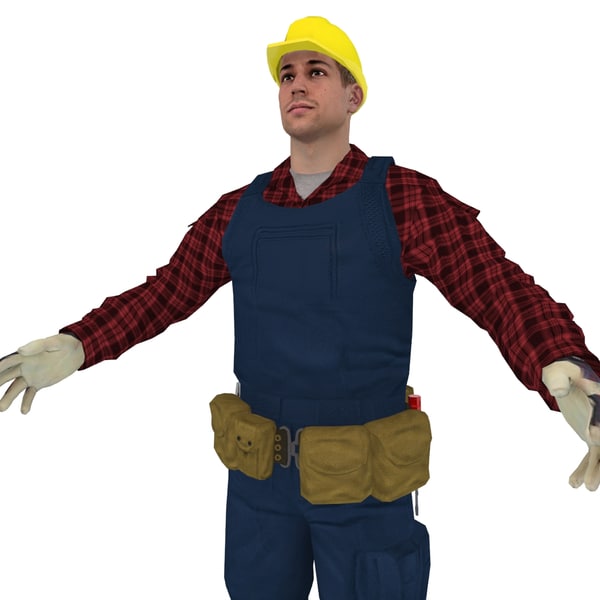 3d man worker man model