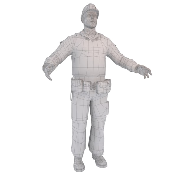 3d man worker man model
