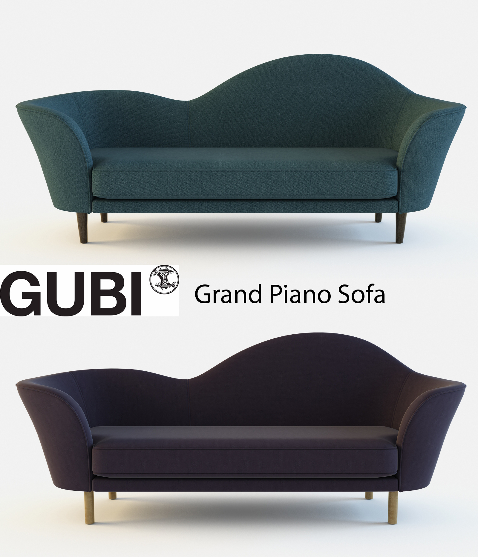 grand piano gubi sofa 3d max