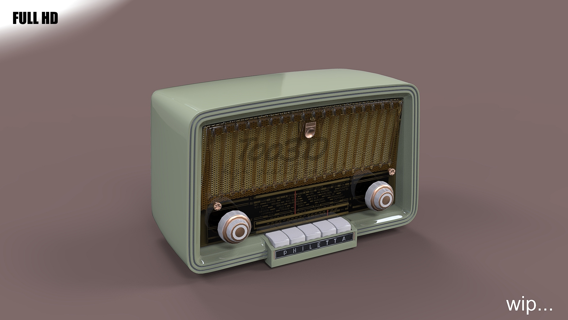 old radio 3d model
