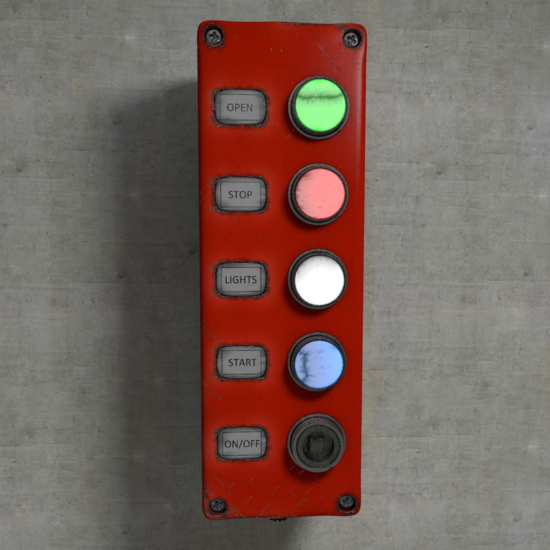 3d buttons board model