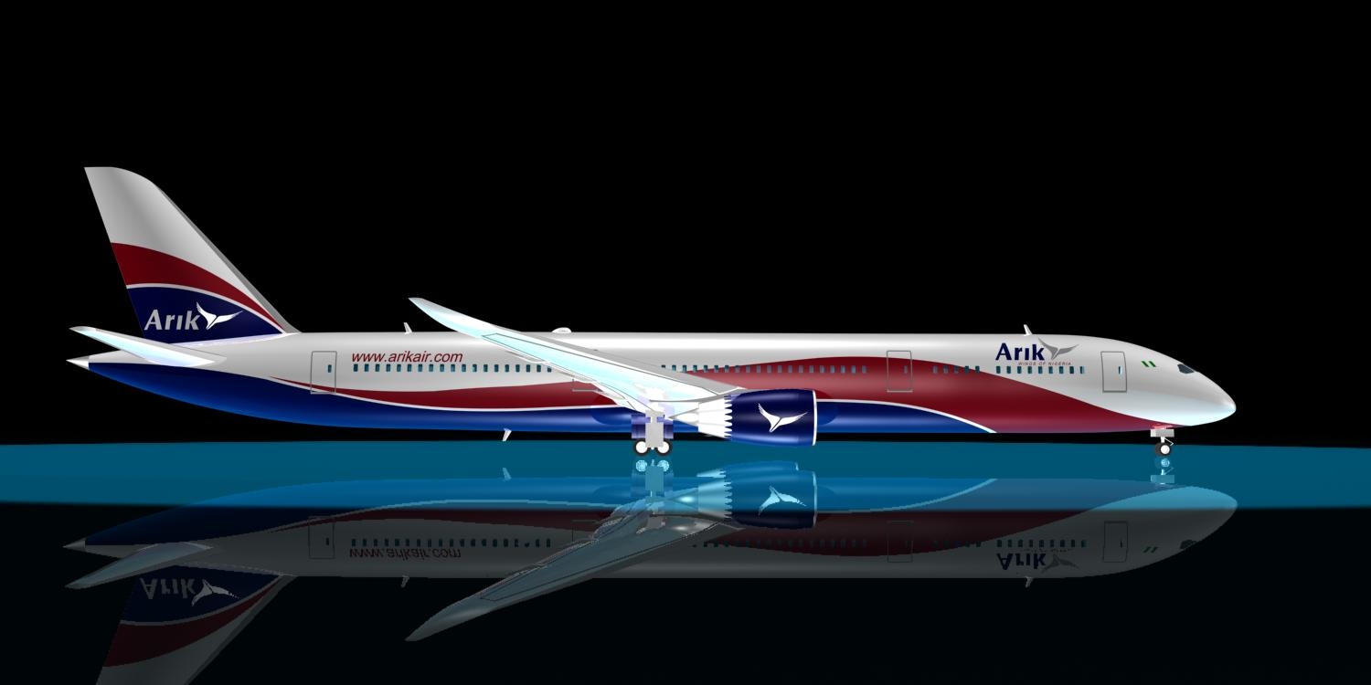 3d model arik air 787-9 dreamliner