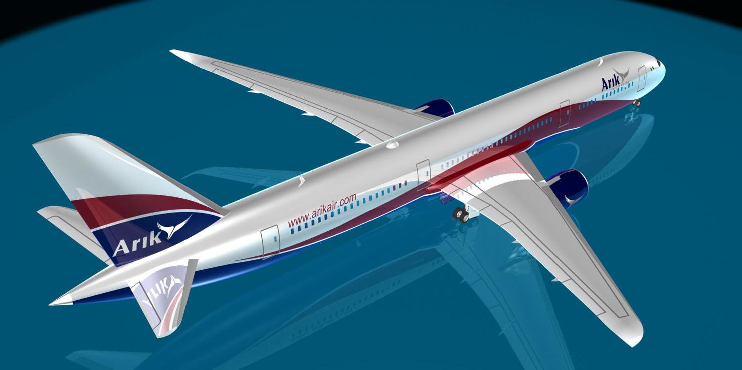 3d model arik air 787-9 dreamliner