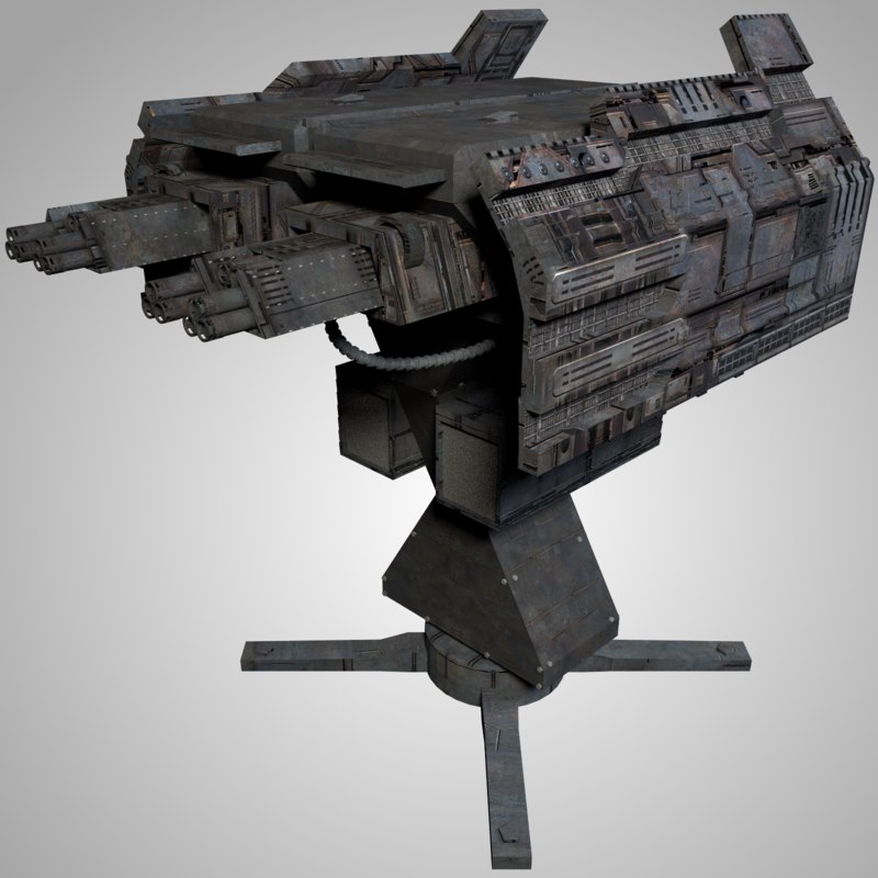 3d sci fi turret model