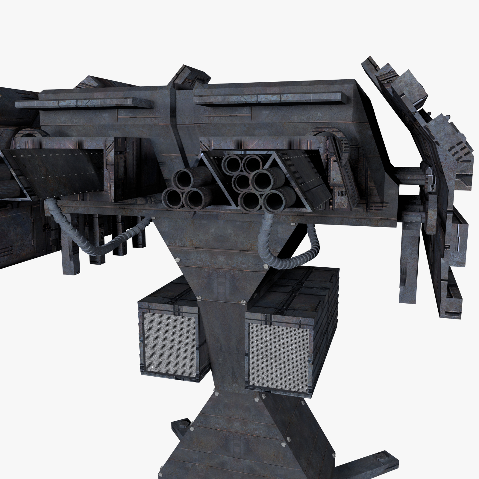 3d sci fi turret model