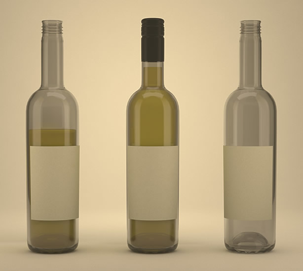 3d model wine bottle render setup