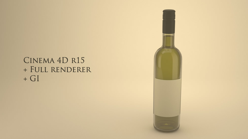 3d model wine bottle render setup