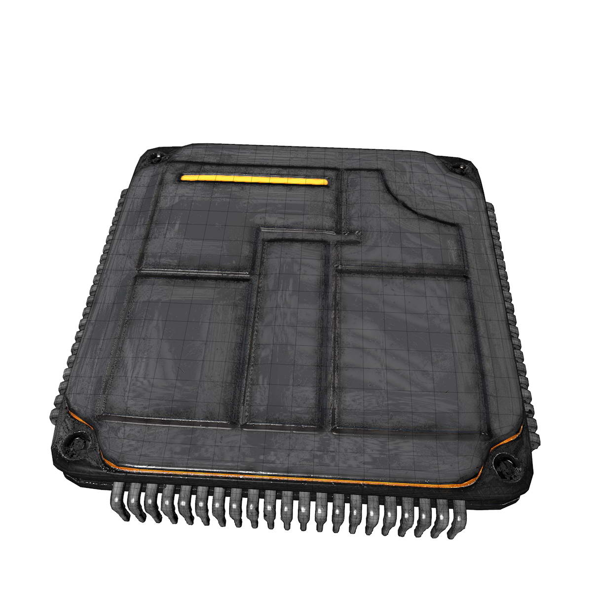 5 computer chips 3d model