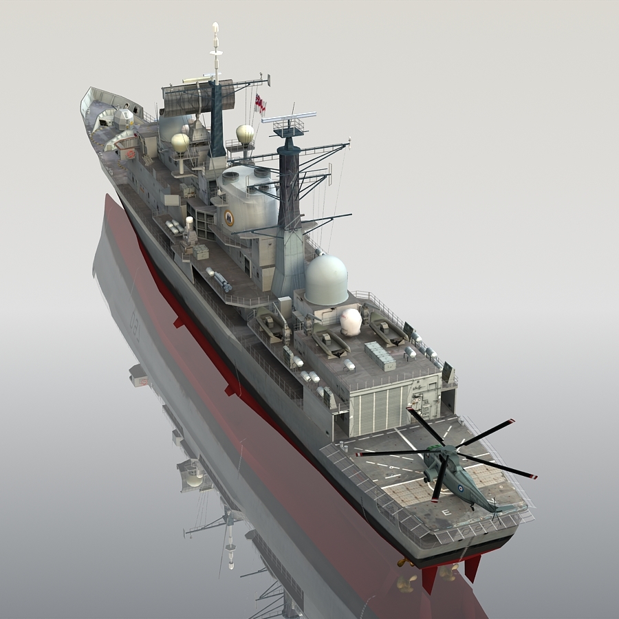 hms edinburgh d97 type 3d model