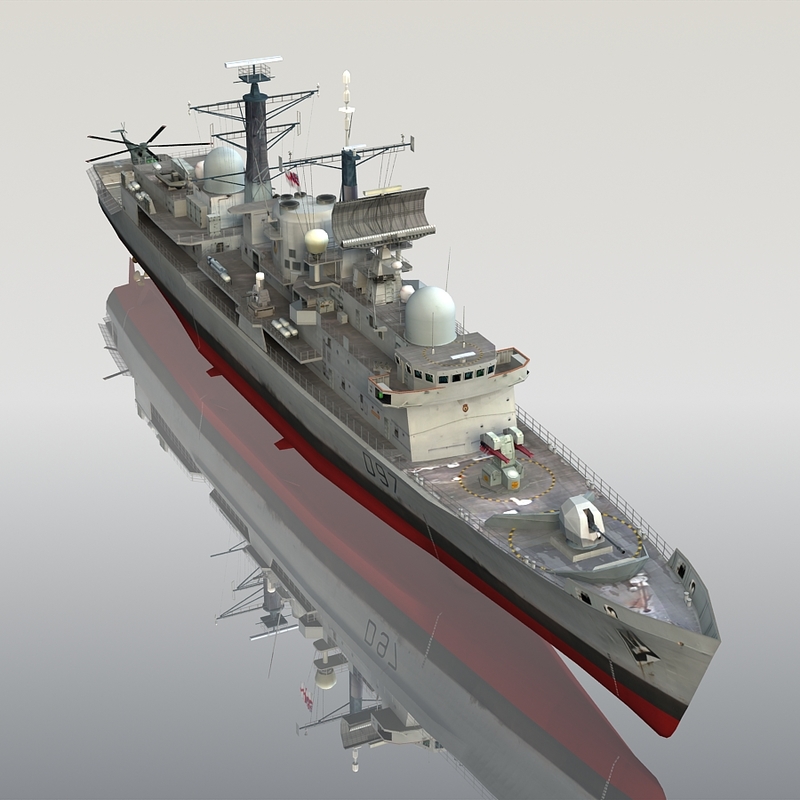 hms edinburgh d97 type 3d model