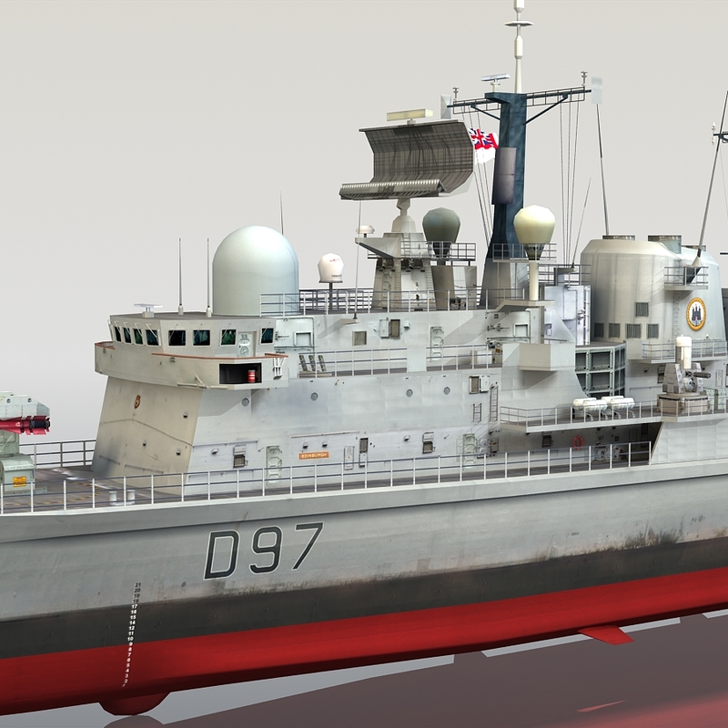 hms edinburgh d97 type 3d model