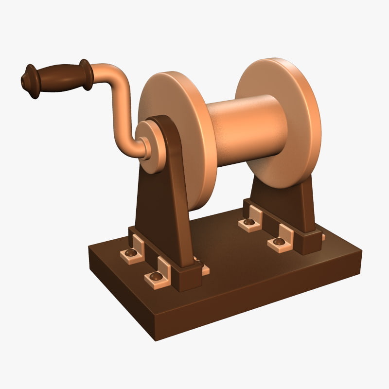 3d model cartoon ship winch