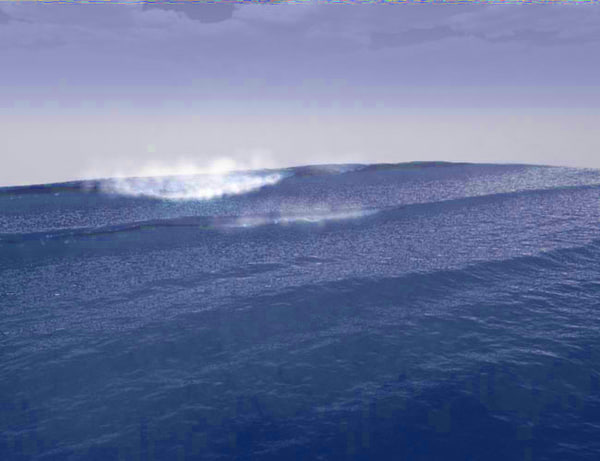 3d model crashing waves vue