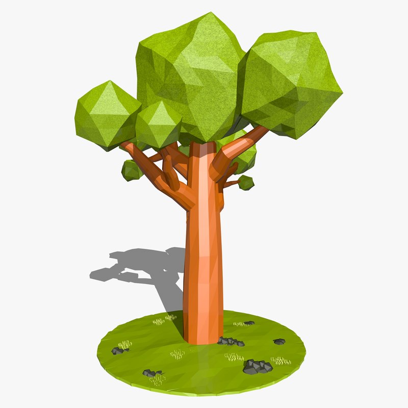 3d model cartoon tree