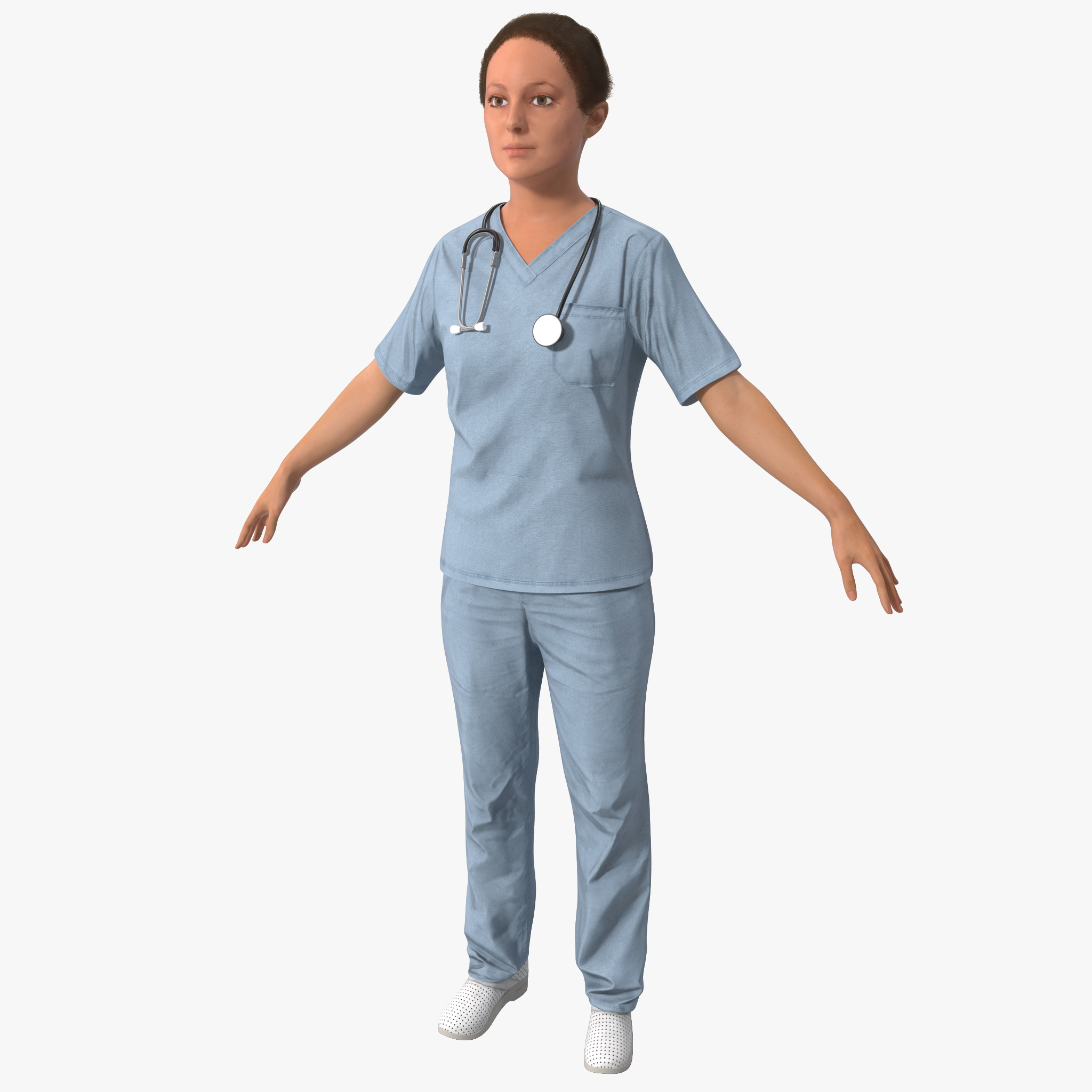 3d nurse rigged model
