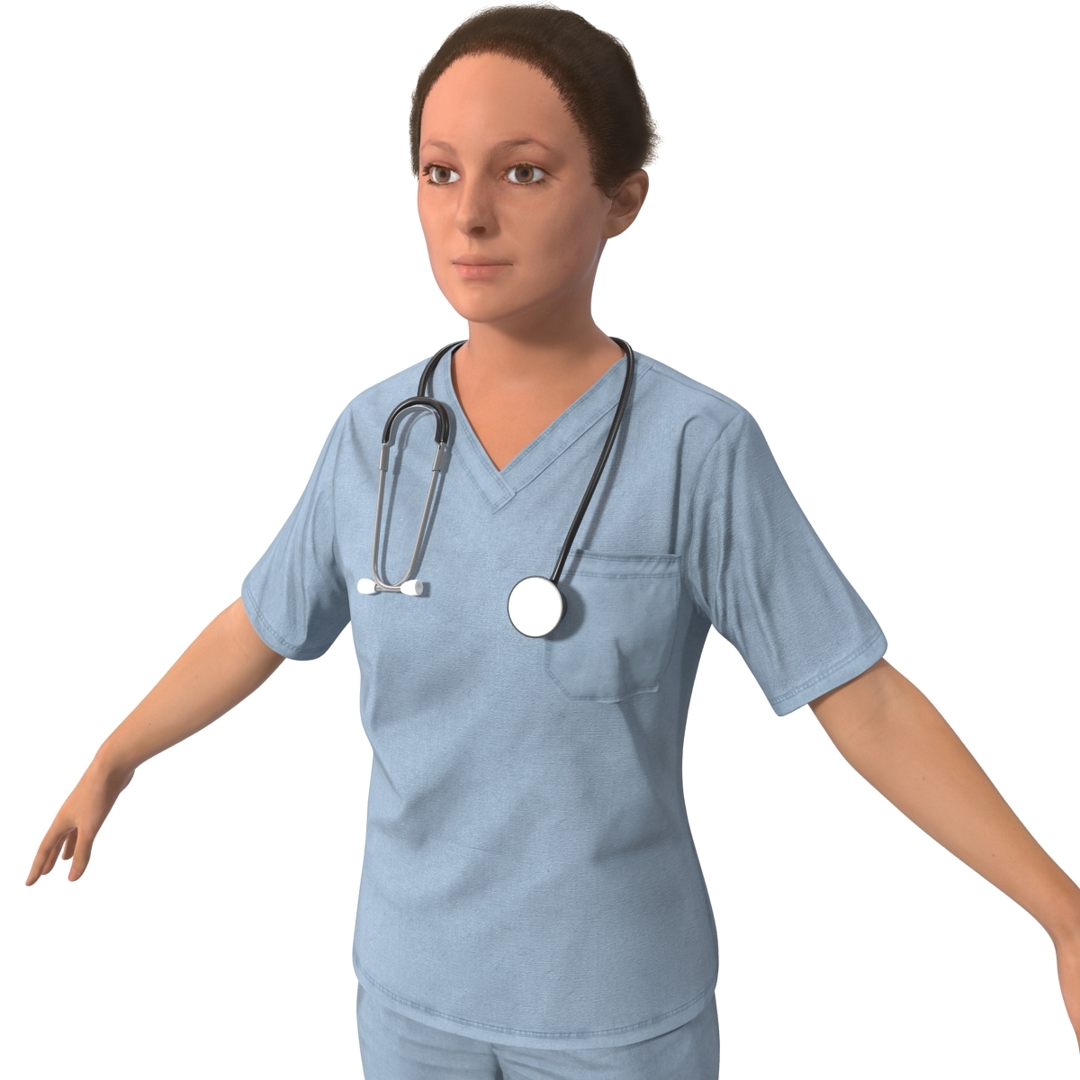 3d nurse rigged model