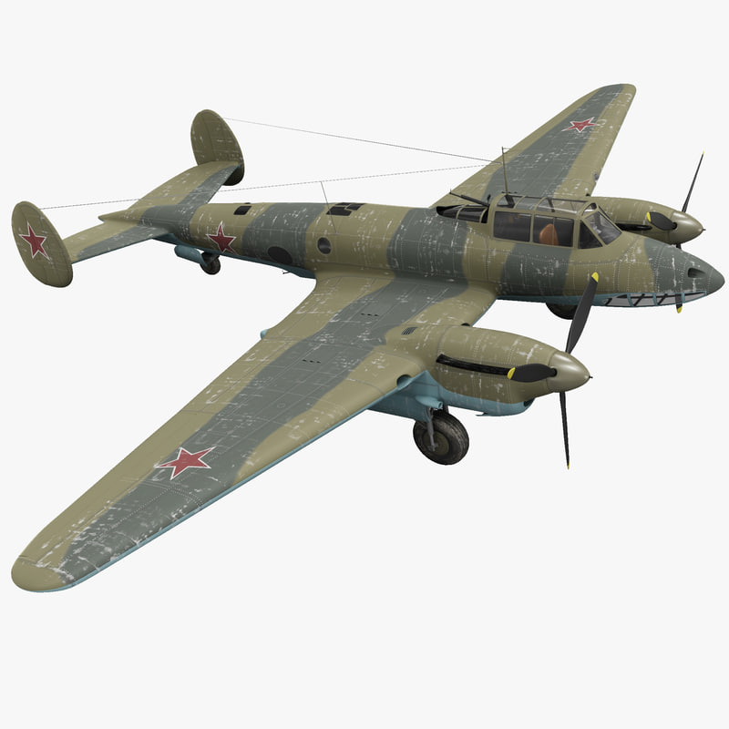 petlyakov pe-2i russian world war 3d model