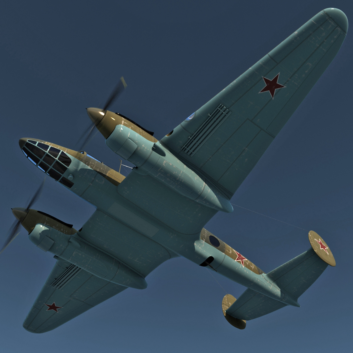 petlyakov pe-2i russian world war 3d model