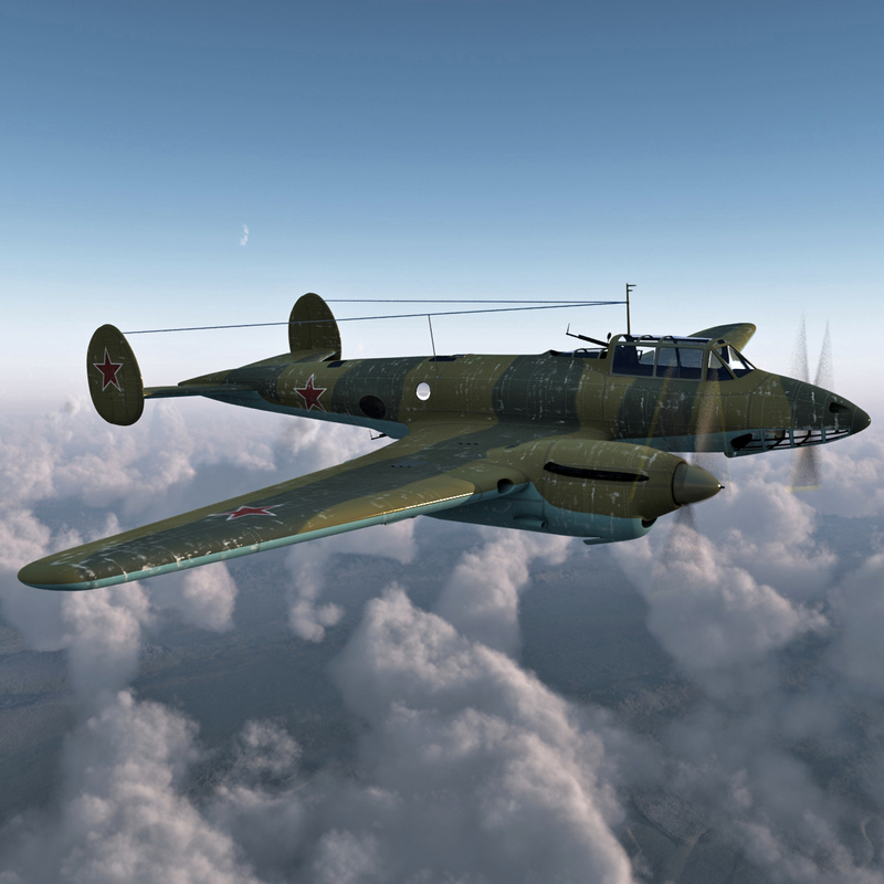 petlyakov pe-2i russian world war 3d model